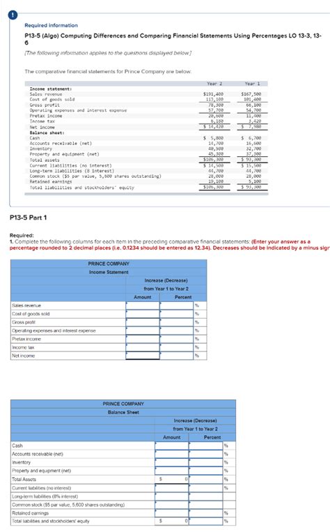 Solved Required Information P13 5 Algo Computing