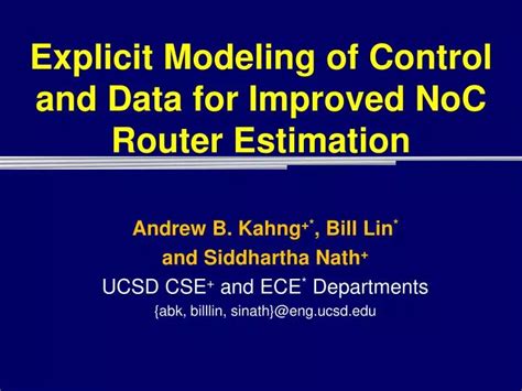 Ppt Explicit Modeling Of Control And Data For Improved Noc Router