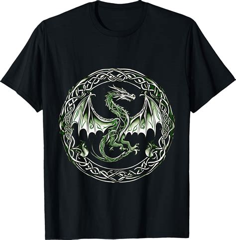 Tribal Irish Green Celtic Knot Fantasy Dragon T Shirtsport Grey Color