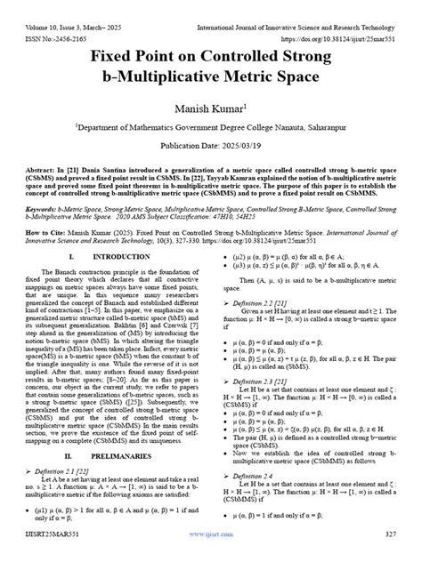 Fixed Point On Controlled Strong B Multiplicative Metric Space Pdf