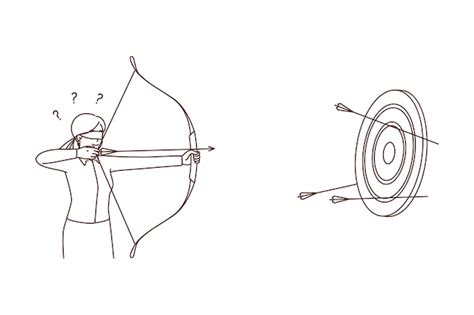 Businesswoman Shoot At Target Premium Vector