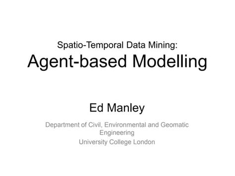 Introduction To Agent Based Modelling Pptx