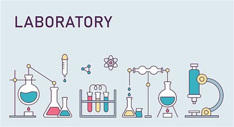유토이미지 상세페이지 베이직샵 21890268 과학 실험 도구들이 나열되어 있다 심플한 벡터 스타일의 일러스트레이션