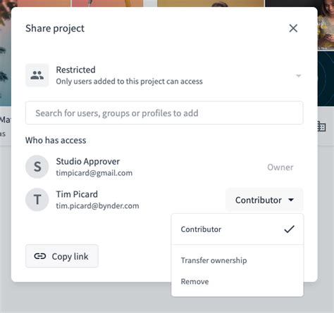 Share A Project In Studio Bynder Support