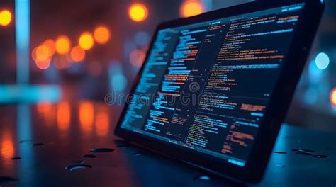 Coding Script Text On Screenrunning Computer Data Programming Stock