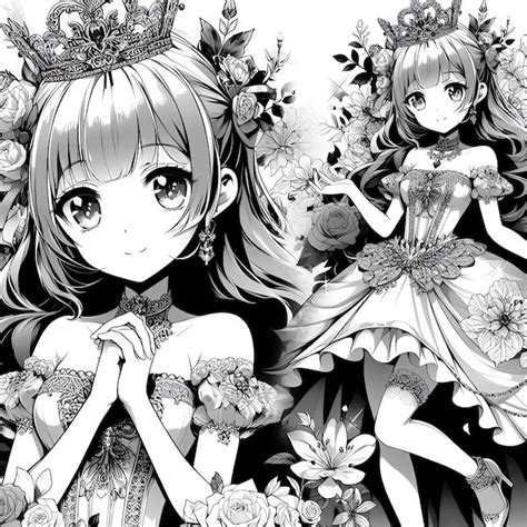 Premium Photo A Girl Princess In A Dress Cartoon Anime Illustration