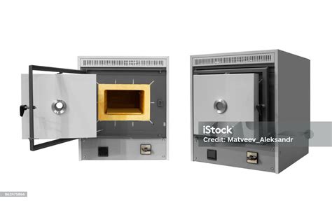 실험실 산업 높은 온도 휩 싸이 다 용광로 흰색 배경에 고립 전기로에 대한 스톡 사진 및 기타 이미지 전기로 실험실 Stem 주제 Istock