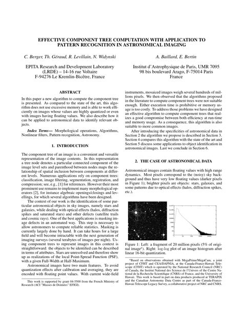 pdf effective component tree computation with application to pattern recognition in