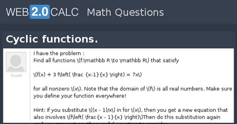 View Question Cyclic Functions
