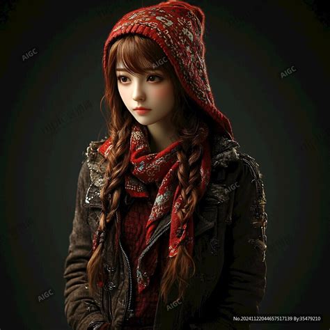 Ai创作图写实人物 写实人物插画 写实少女 3dmax人物 3d女娃 写实漫画人物 写实cg级 写实卡通人物 戴头巾东北女孩 写实美女 仿真女模特 3d人物形象 卡通写实人物 仿真脸部 Cg