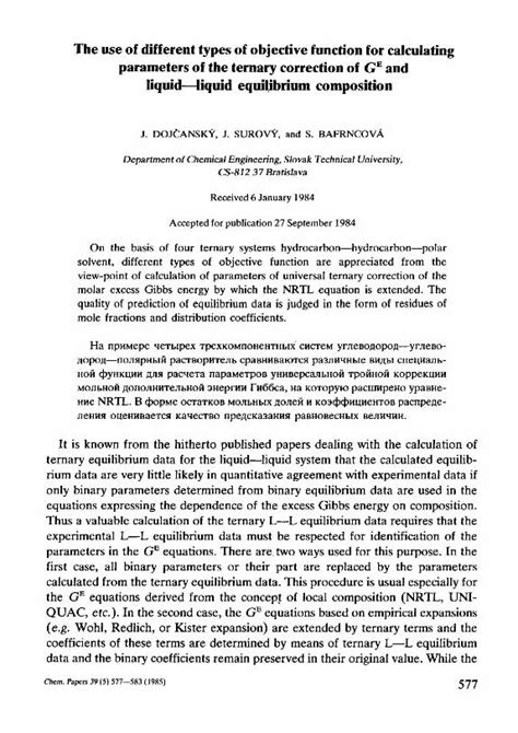 Pdf The Use Oř Different Types Of Objective Function For Calculating