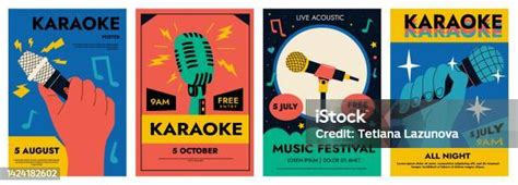 마이크 포스터 스탠드 업 오픈 마이크 코미디 가라오케 클럽 방송 음악 콘서트 홍보를위한 전단지 배너 디자인을위한 만화 광고 벽지 벡터 일러스트 레이 션 마이크에 대한 스톡