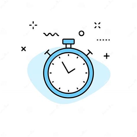 Time And Clock Web Icons In Line Style Timer Speed Alarm Calendar Stock Illustration
