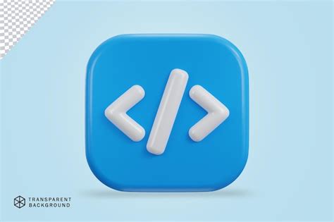 Premium PSD 3d Coding Icon Vector Illustration