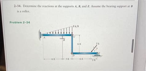 Solved 2 34 Determine The Reactions At The Supports A B
