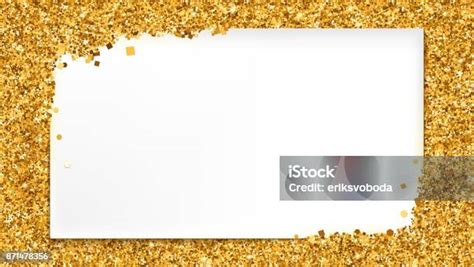 골드 반짝이와 텍스트에 대 한 장소 배경입니다 화이트 배너 황금 먼지 모래의 배경에서 가로 3 차원 일러스트 레이 션 인쇄 디자인 포스터 전단지 나 배너에 대 한 준비