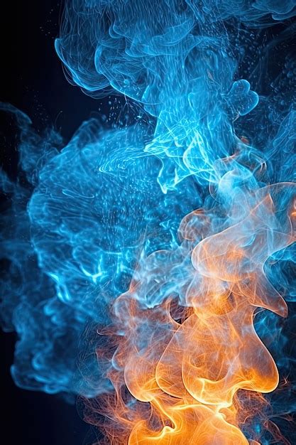 Premium Photo A Blue And Orange Fire