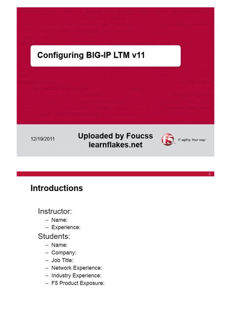 F5 Configuring Big Ip Ltm V11 Instructor Pdf Computer Network Transmission Control
