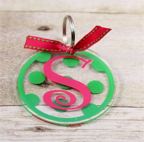 Personalized Key Chain Monogrammed Keychain 3 Acrylic