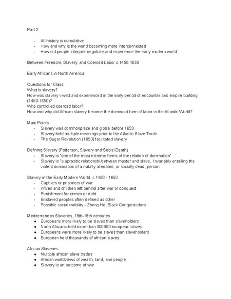 Part 2 Globalization Notes Part 2 All History Is Cumulative How And