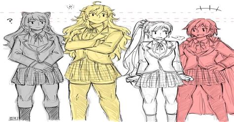Team Rwby Height Chart Dlartistanon Rwby