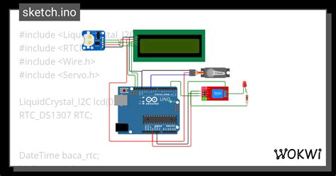 Jam Digital Alarm Servo Wokwi Esp32 Stm32 Arduino Simulator