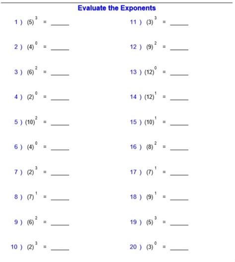 Exponents Order Of Operations Worksheet Order Of Operation Worksheets
