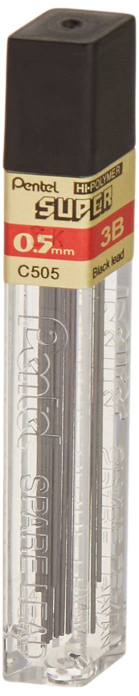 Pentel Lead Refill 3b Hardness 5mm 12 Per Tube Black C505 3b