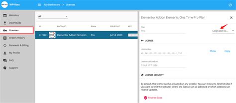 Upgrade Elementor Addon Elements License Elementor Addons