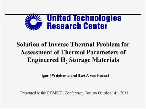 Pdf Solution Of Inverse Thermal Problem For Assessment Of Thermal