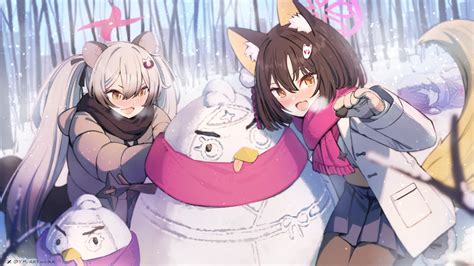 Izuna Peroro Michiru And Tsukuyo Blue Archive Drawn By Yellowpaint Danbooru