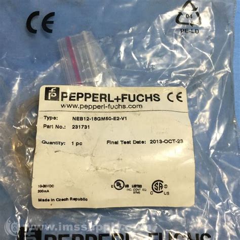 Pepperl And Fuchs Neb12 18gm50 E2 V1 Inductive Proximity Sensor Ims Supply