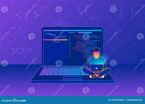 Young Guy Is A Programmer Coder Web Developer Vector Illustration 168556834