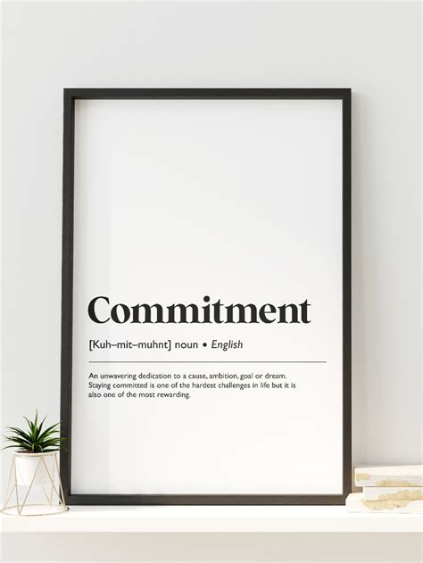 Commitment Definition Inspiring Office Wall Art