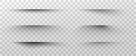 사실적인 그림자 투명한 배경에 있는 다양한 물체의 그림자 벡터 배너 디자인 포스터에 대한 그림자 모음 그림자 효과 원 사각형 선