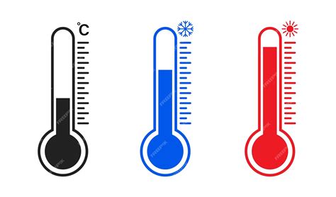 Premium Vector Temperature Symbol Set Thermometer Icon Weather Icons