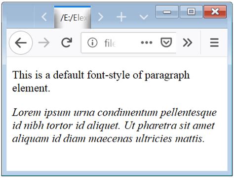 Css Font Style Property And Italic Text In Html