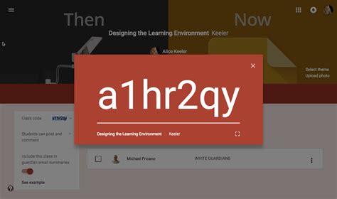 Google Classroom Display The Class Code Teacher Tech With Alice Keeler
