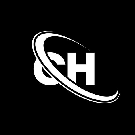 Ch Logo C H Design White Ch Letter Ch Letter Logo Design Initial Letter Ch Linked Circle