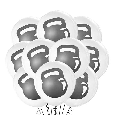 12 Count Gym Balloons Weightlifting Birthday Theme Kettlebell