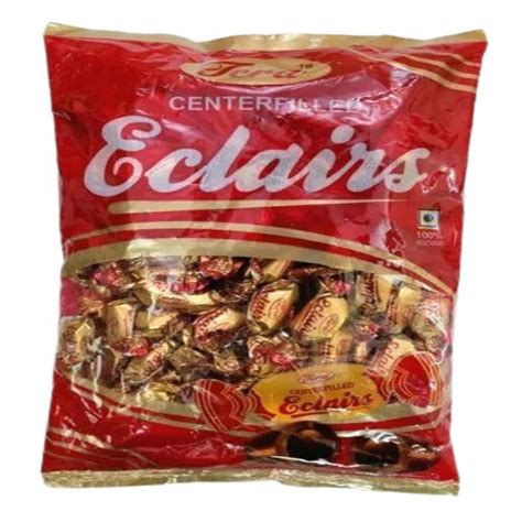 Assorted Center Filled Eclairs Candies Heart Shape Hard Candy Orange