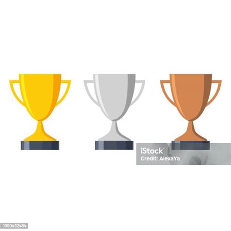 금은 및 청동 트로피 우승 컵입니다 트로피 컵입니다 메달입니다 상입니다 벡터 일러스트입니다 Championship에 대한 스톡 벡터 아트 및 기타 이미지 Istock