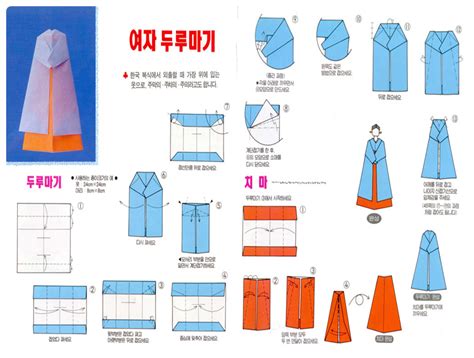 색종이로 한복접기 남자 여자한복두루마기원삼까지~ 네이버 블로그