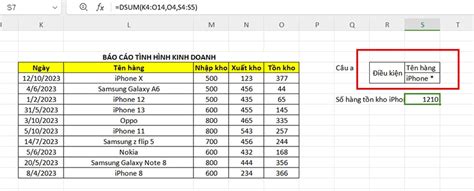 Hàm Dsum Công Thức Tính Tổng Với Các điều Kiện Trong Excel