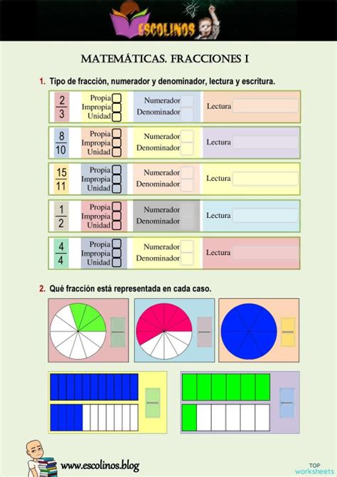 Fracciones Tercer Grado Ficha Interactiva Topworksheets