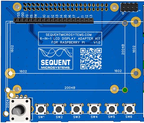 Six In One Lcd Adapter For 2004 And 1602 Lcds For Raspberry Pi O To 5 Sequent Microsystems