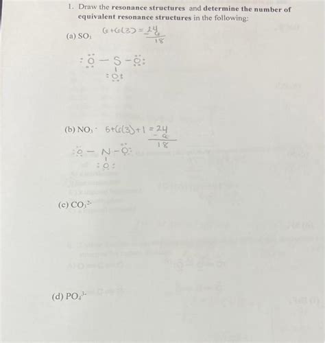 Solved Draw The Resonance Structures And Determine The Chegg