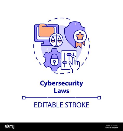2d Thin Linear Icon Cybersecurity Laws Concept Stock Vector Image And Art Alamy