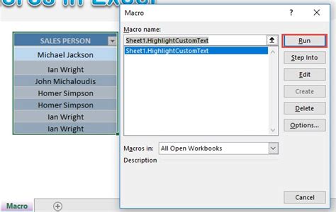 highlight custom text using macros myexcelonline
