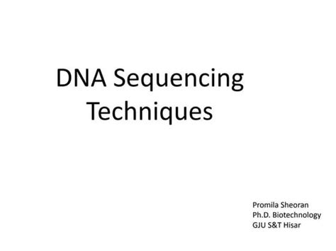 dna sequencing sanger s method ppt